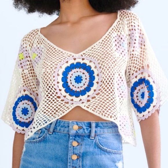 Zara | Tops | Zara Crochet Knit Cropped Toplimited Edition | Poshmark
